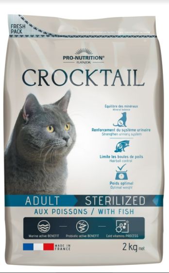 PRO-NUTRITION Croquettes Crocktail poissons pour chat stérilisé
